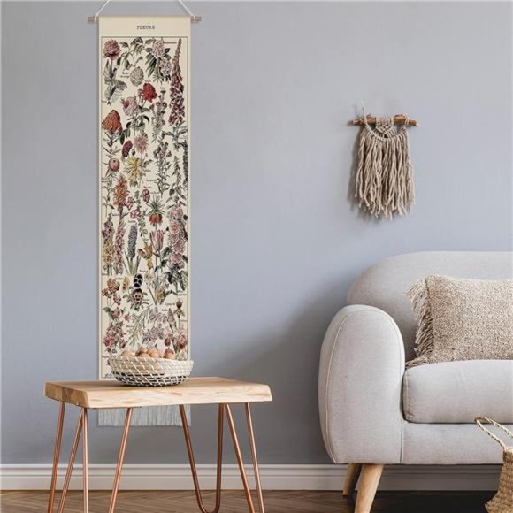 Wall Decor | Vintage Flower Tapestry 52 X 13 Inchlong Vertical Wall ...